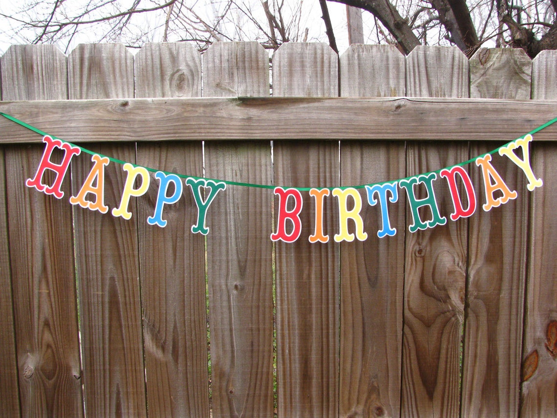 Happy Birthday Banner Large Letters Birthday Banner - Etsy