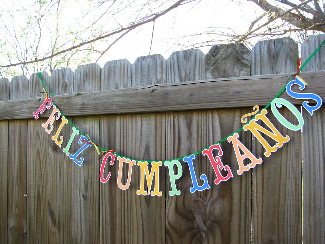Birthday Banner FELIZ CUMPLEAÑOS Happy Birthday in Spanish - Etsy