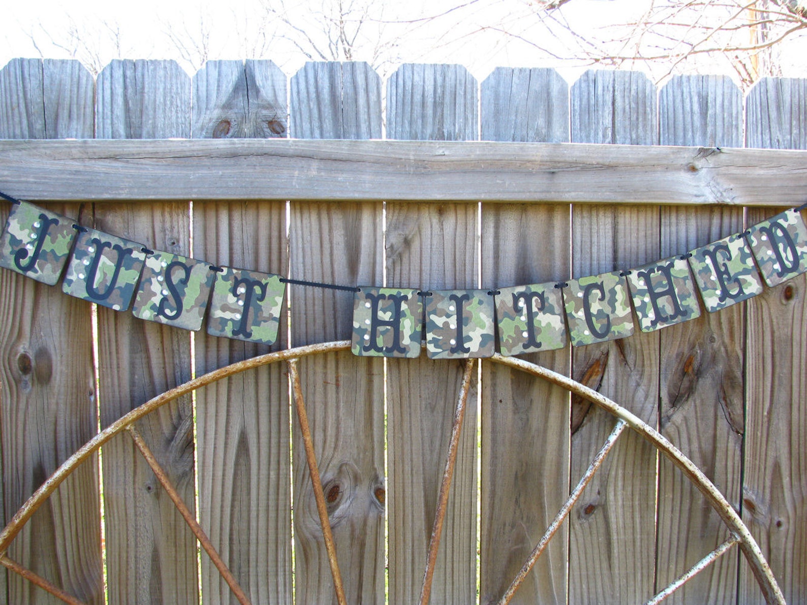 Just Hitched Camo Banner Outdoorsman Wedding Decor Hunter | Etsy