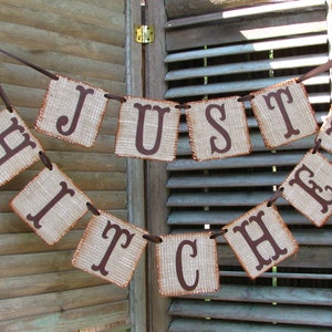Rustic Burlap Wedding Decor Just Hitched Banner Just - Etsy