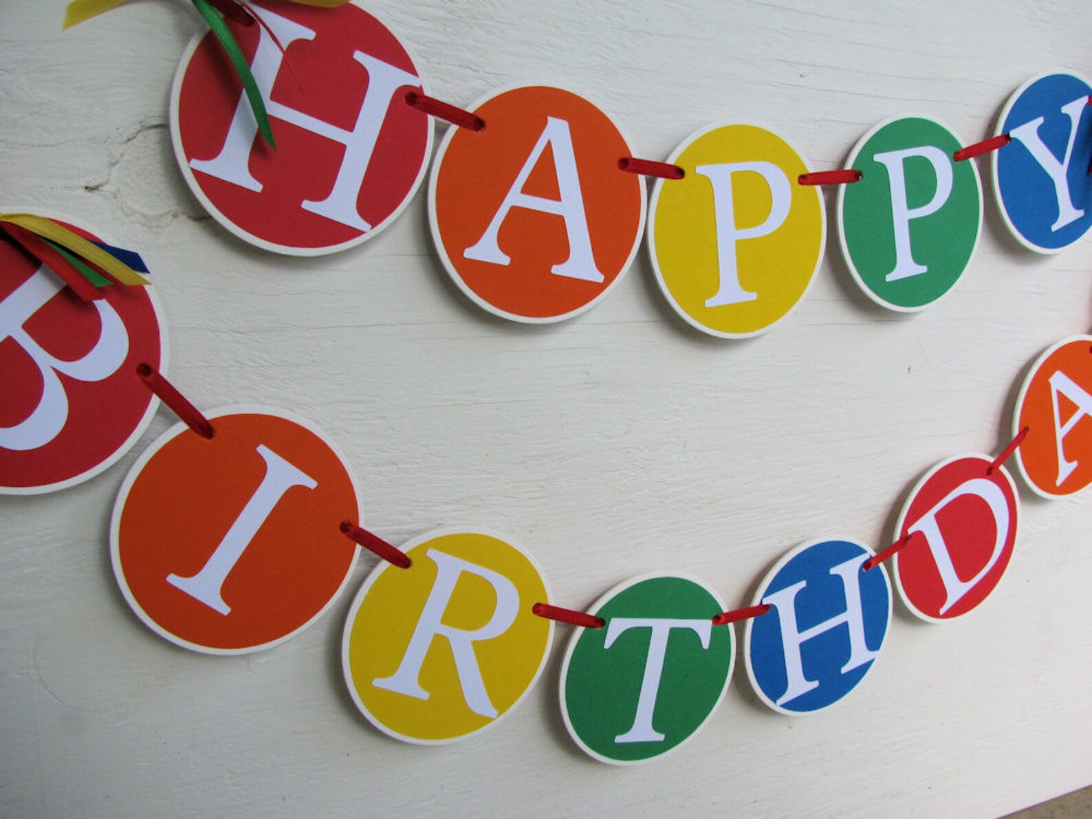 Happy Birthday Banner, Primary Colors Birthday Party Decorations, Multi ...