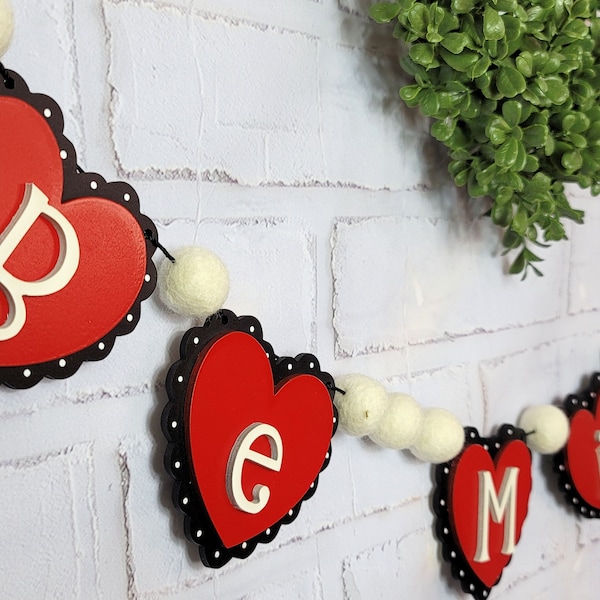 Wood Valentines Banner - Etsy