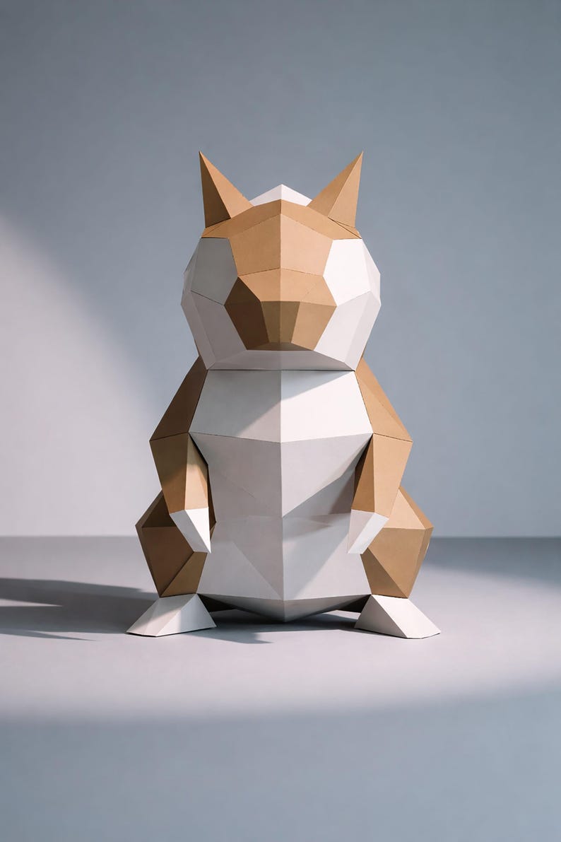 Low Poly Squirrel Papercraft Template (digital Download) - Etsy