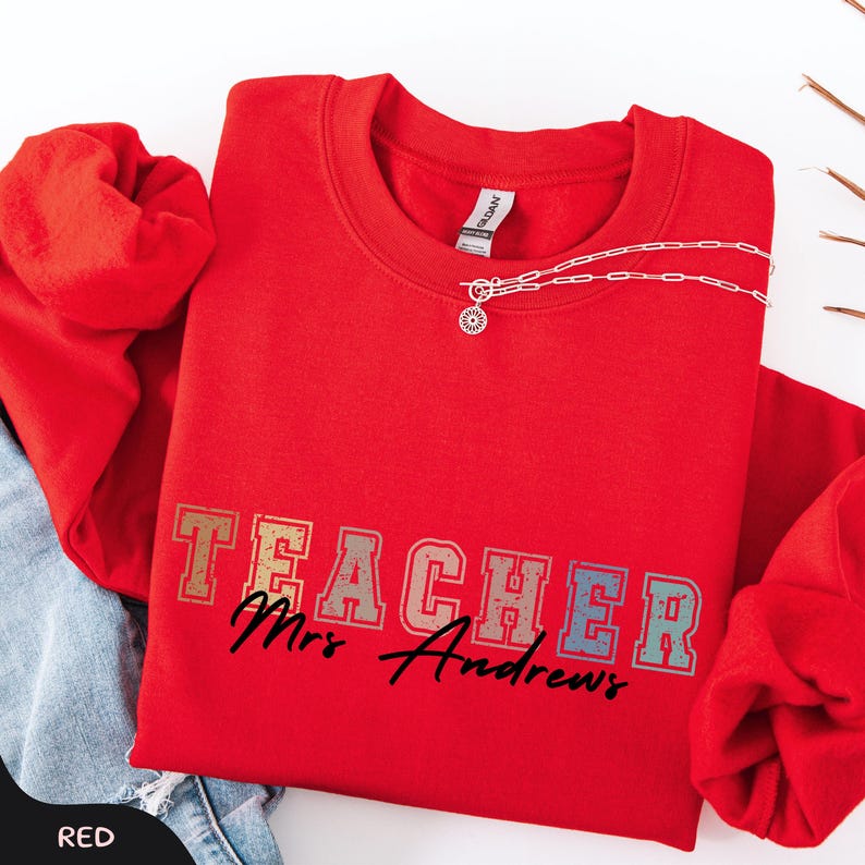 Custom Teacher Sweatshirt, Teacher Mrs Sweatshirt, Cute Teacher ...