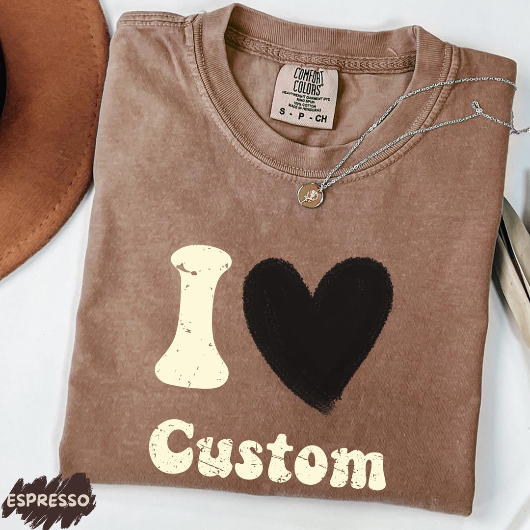 I Heart Custom Text, Personalized 90s Y2K Fitted Shirt, I Love Shirt ...