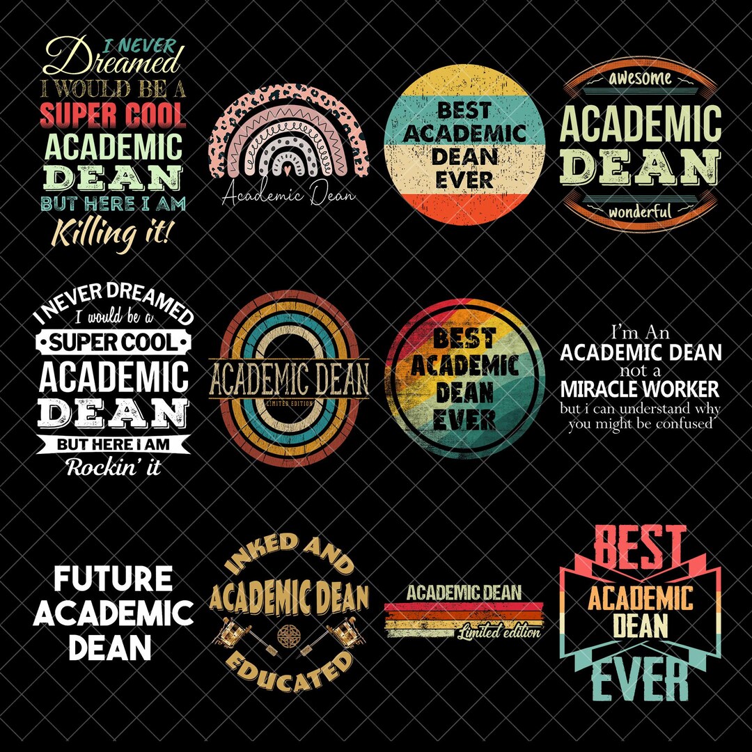 Academic Dean PNG Bundle, Super Cool Dean Quotes Png, Retro School Dean ...