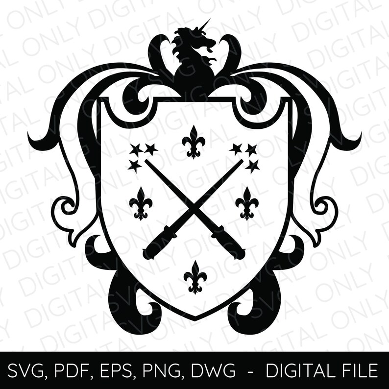 Wizard Beauxbatone Crest Wizard Svg, Eps, Png, Pdf, Dwg for Cricut, Cut ...
