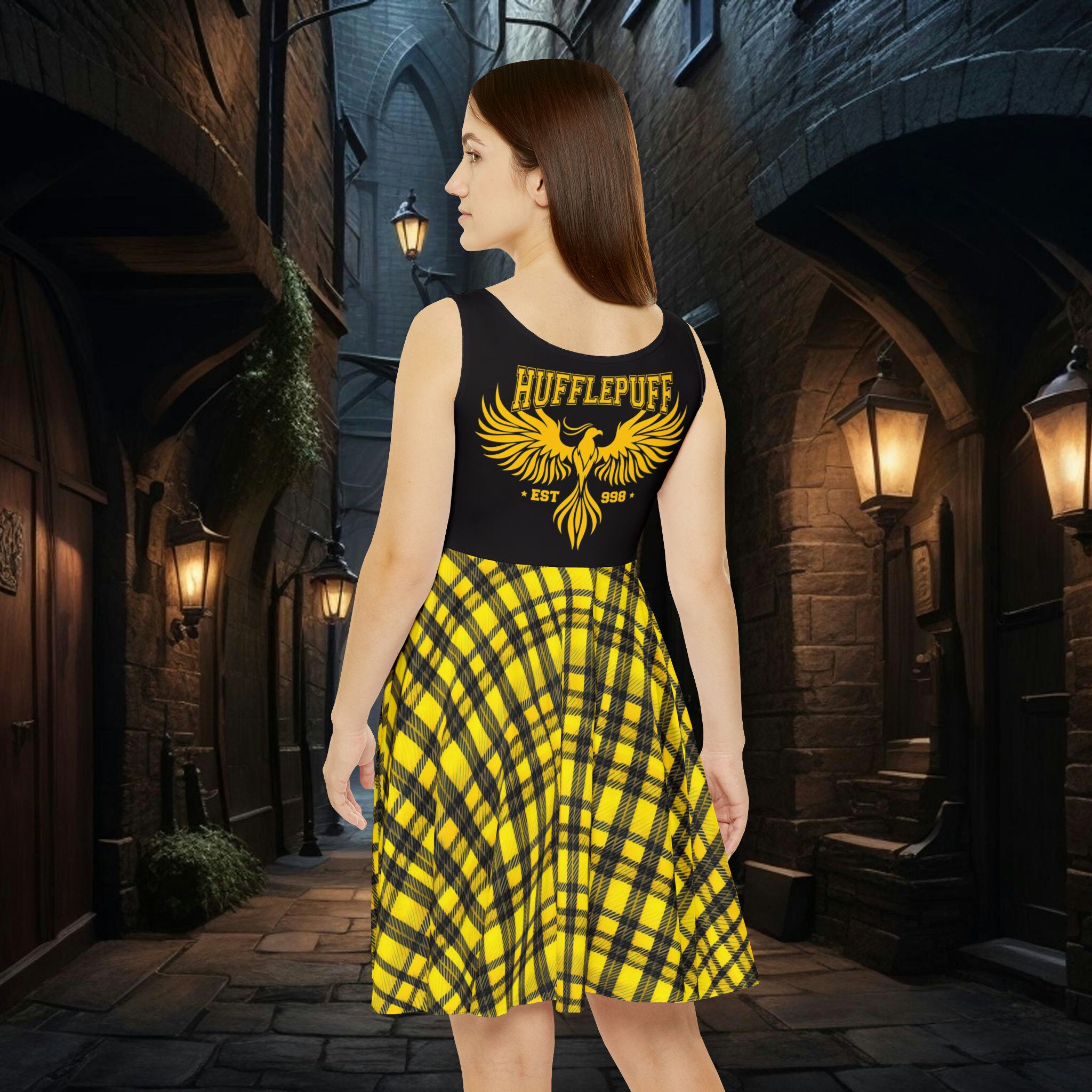 Hufflepuff House Plaid Skater Dress Harry Potter - Etsy