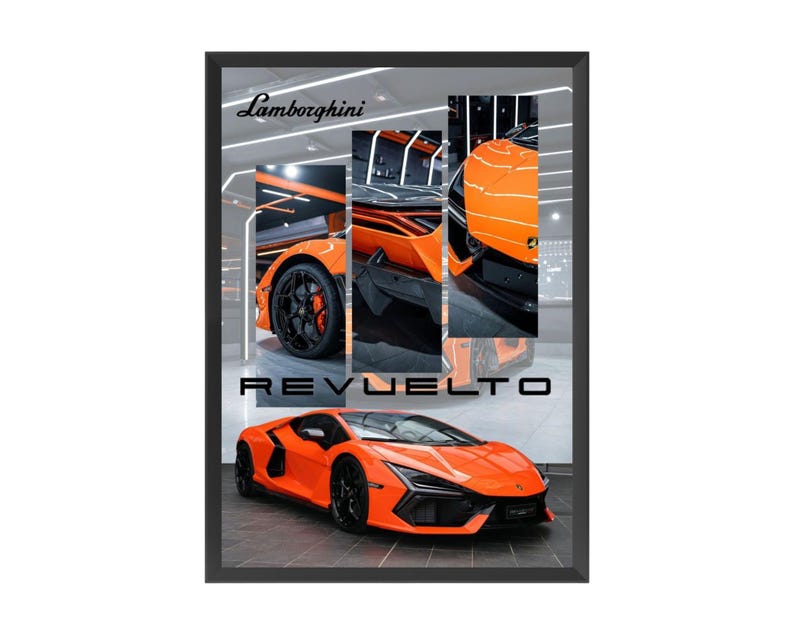 Lamborghini Revuelto Poster Print | Supercar Wall Art | Framed A4 & A3 ...