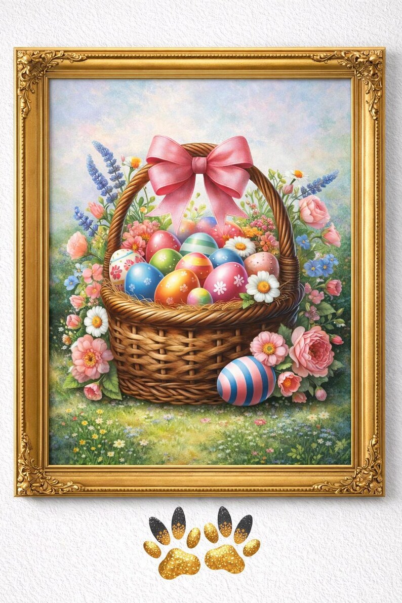 Easter Basket Watercolor Clipart Bundle | Easter Eggs Basket PNG ...