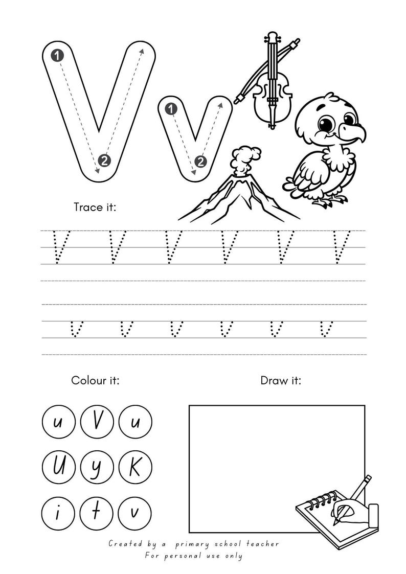 Alphabet Worksheets A-z/printable Letter Tracing for Kids/preschool and ...