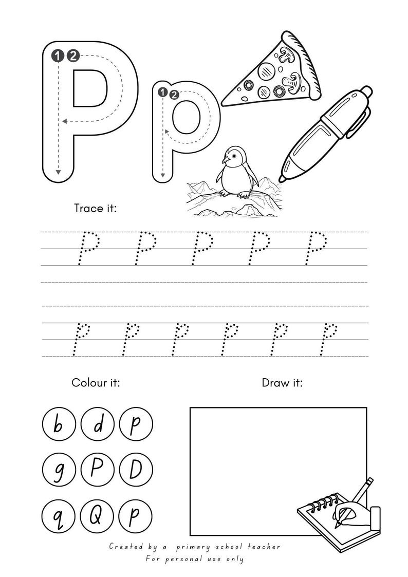 Alphabet Worksheets A-z/printable Letter Tracing for Kids/preschool and ...