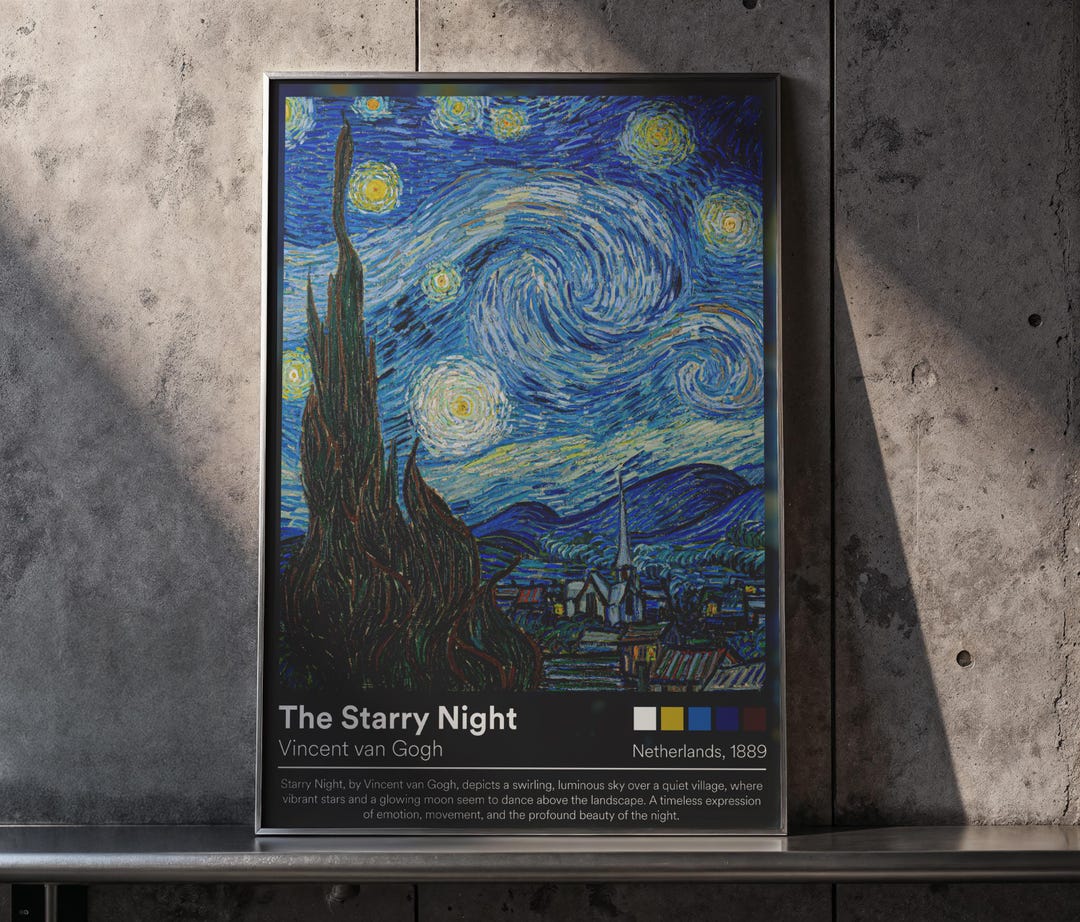 Starry Night Poster Print - Van Gogh Wall Art - Vintage Art - Classic ...