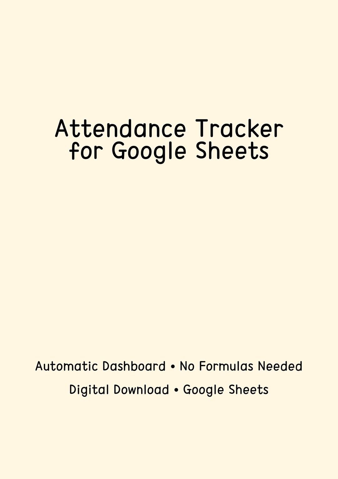 Attendance Tracker Google Sheets Template | Automated Dashboard ...