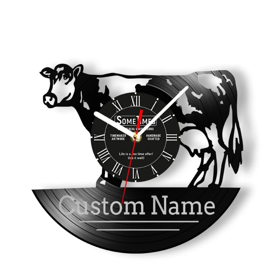 Custom Farm Fresh Milk Vinyl Wall Clock | Personalized Farmhouse Decor ...