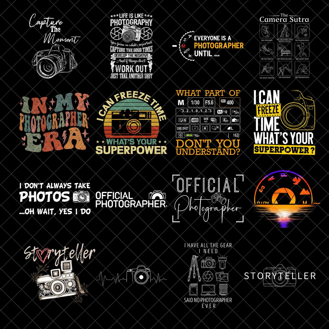 Photographer Png Bundle, Photography File, Cameraman Shirt Designs ...