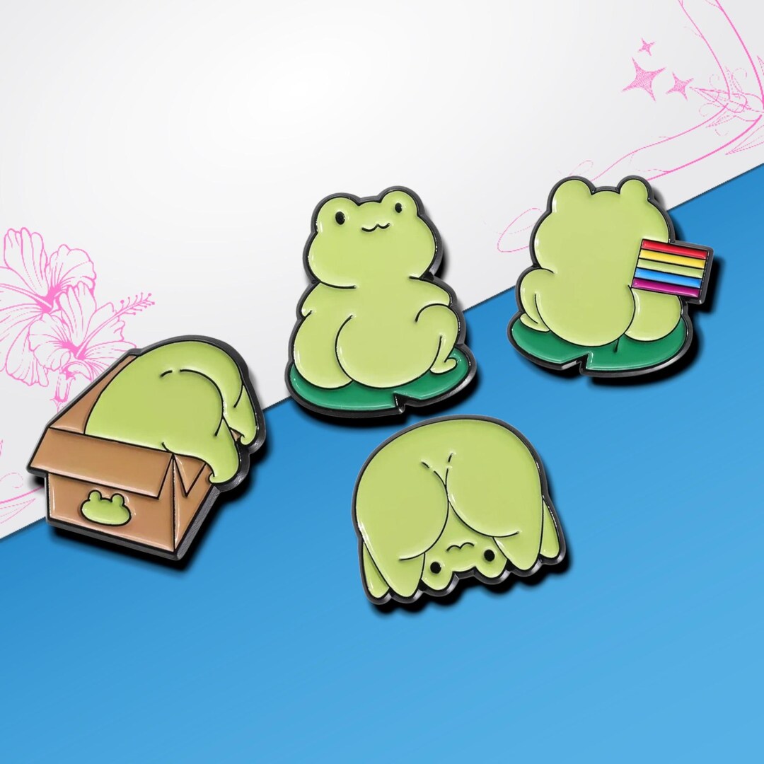 Frog Enamel Pin Set, Playful Cartoon Frog Pins With Attitude for ...