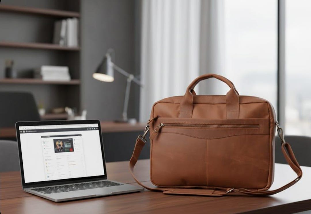 Handmade Cow Leather Laptop Briefcase Messenger Bag - Etsy