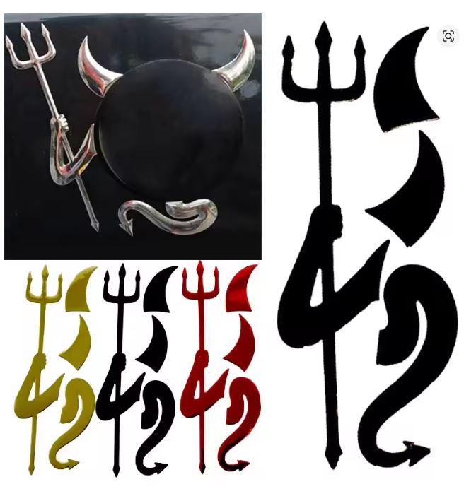 Car Custom Little Devil Horn Sticker 3D Reflective Waterproof Decal ...