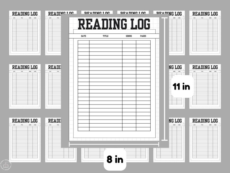 Reading Log Printable | Literacy Progress Tracker (PDF Download) - Etsy