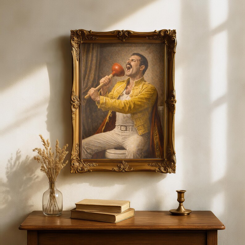 Freddie Mercury Singing Plunger Wall Print | Freddie Mercury Stage Pose ...