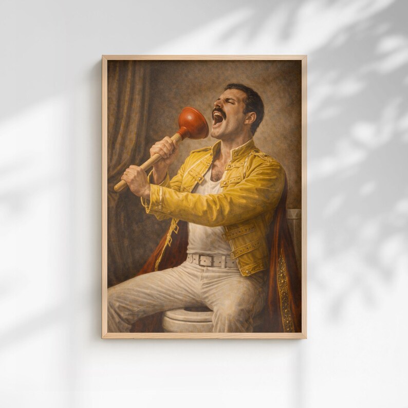 Freddie Mercury Singing Plunger Wall Print | Freddie Mercury Stage Pose ...