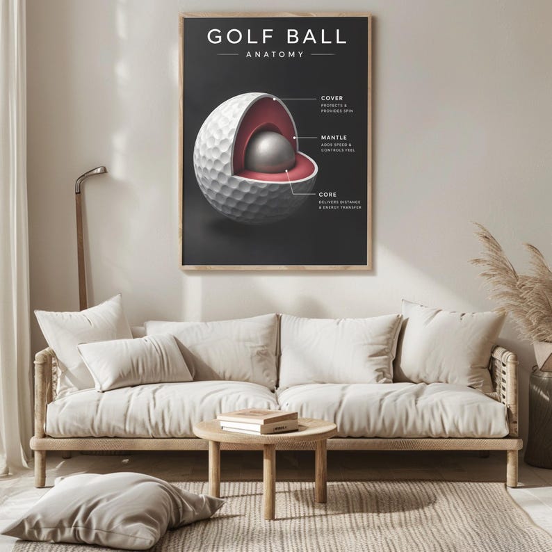 Golf Ball Anatomy Diagram Print | Science Golf Training Wall Art - Etsy