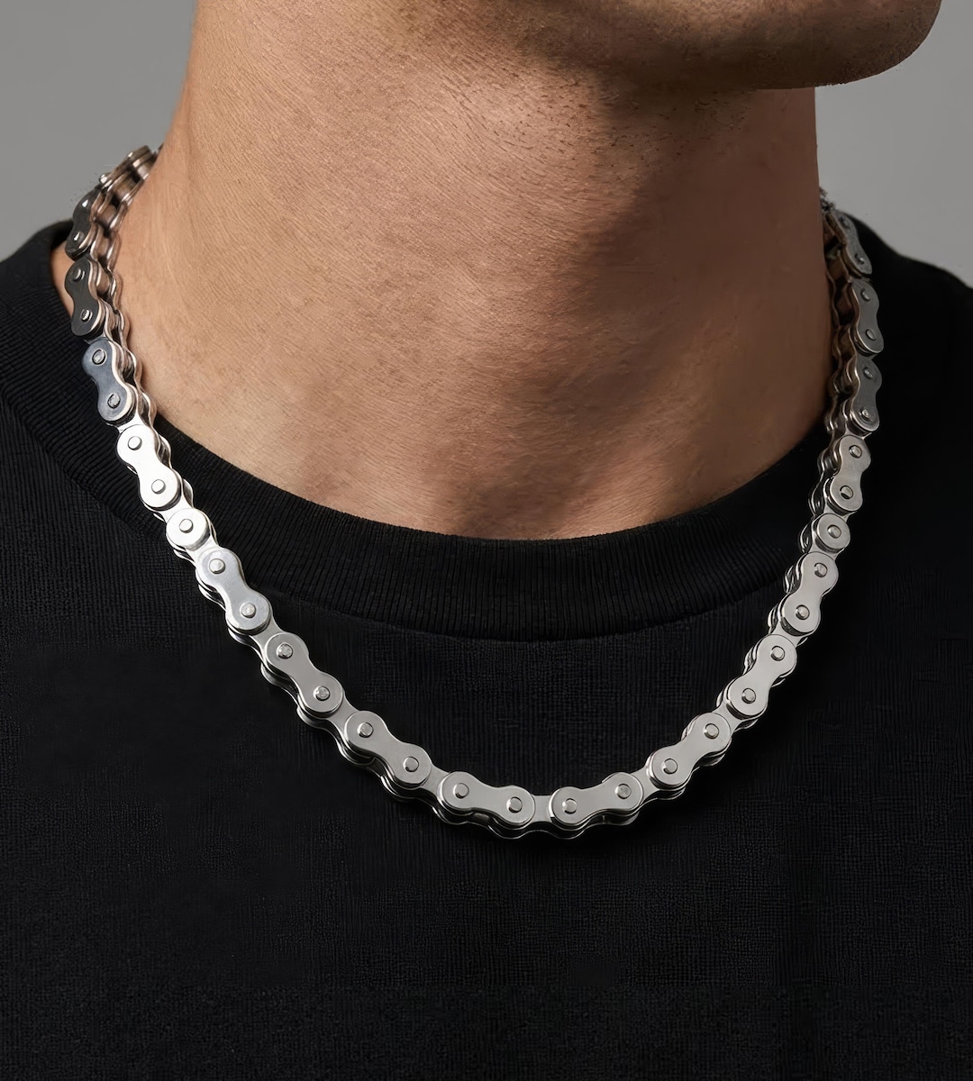 Vintage Motorcycle Chain Link Necklace - Stainless Steel Non-tarnish ...