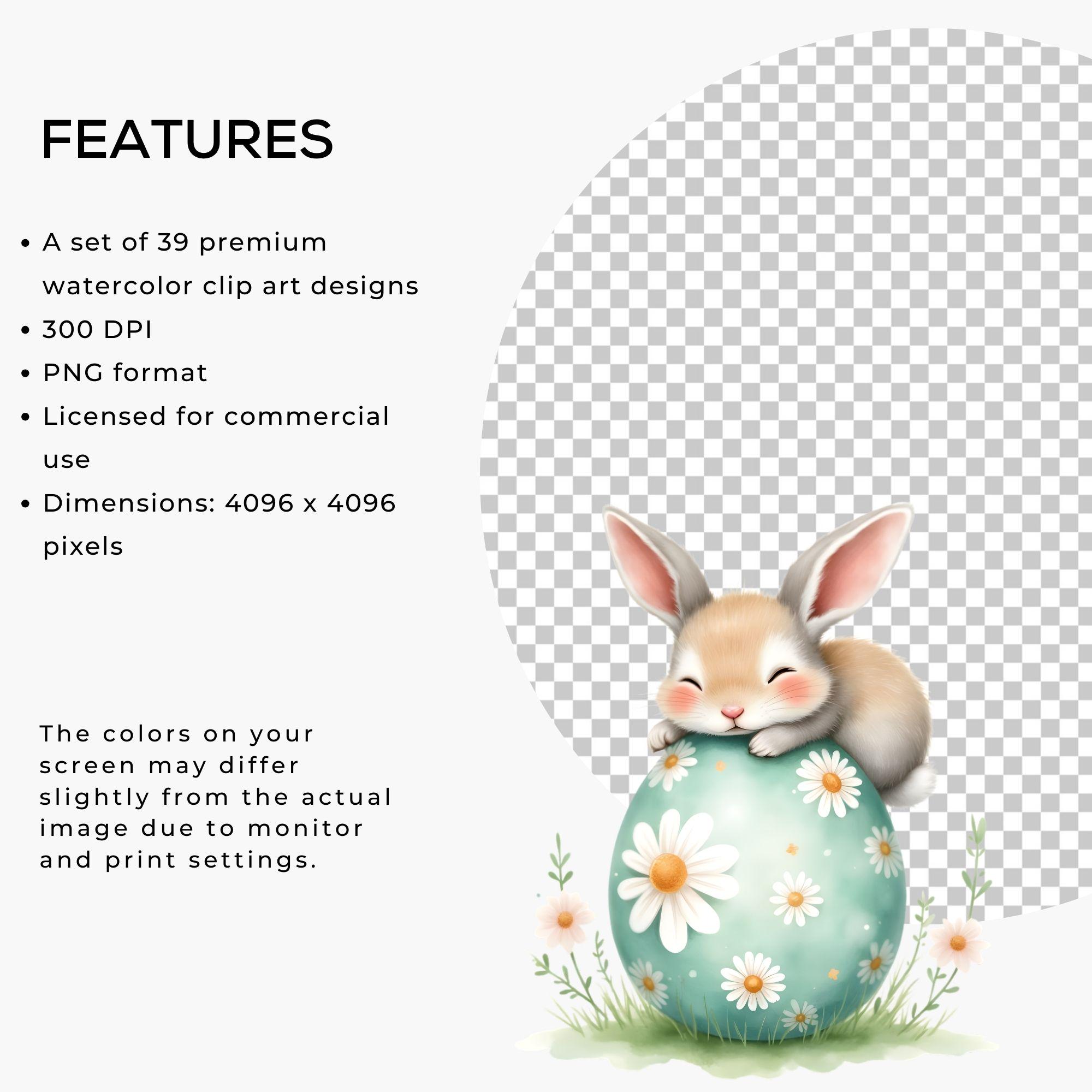 Watercolor Easter Clipart Bundle | Pastel Bunny, Eggs (digital Download ...