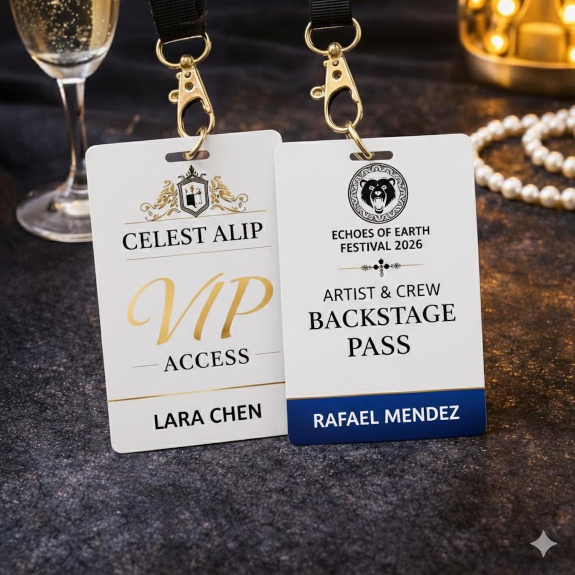 Custom PVC VIP & Backstage Pass Cards, Collectible Event ID Badges for ...