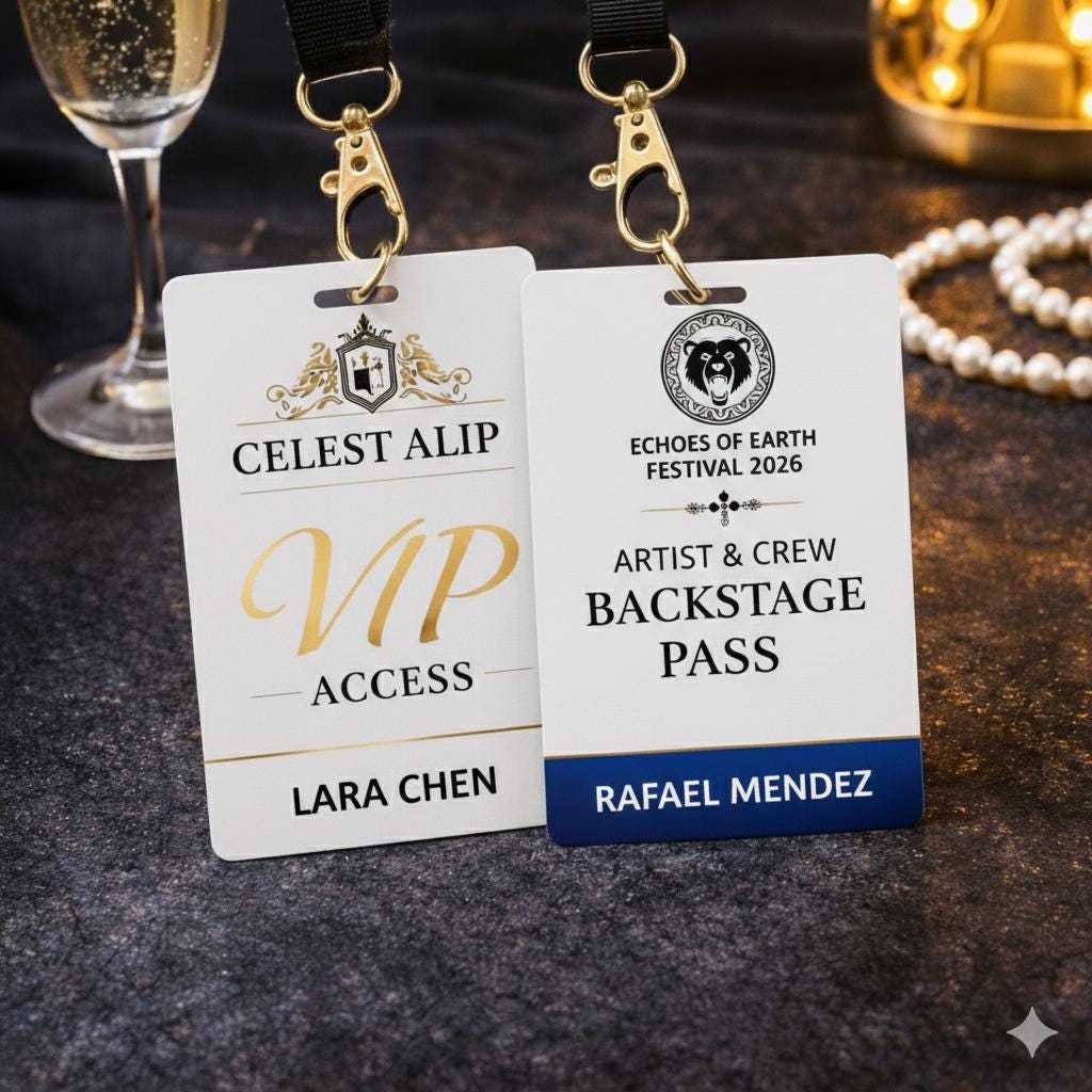 Custom PVC VIP & Backstage Pass Cards, Collectible Event ID Badges for ...