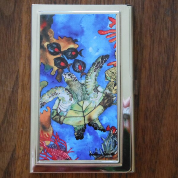 Sea Turtle Business Card Holder - Etsy