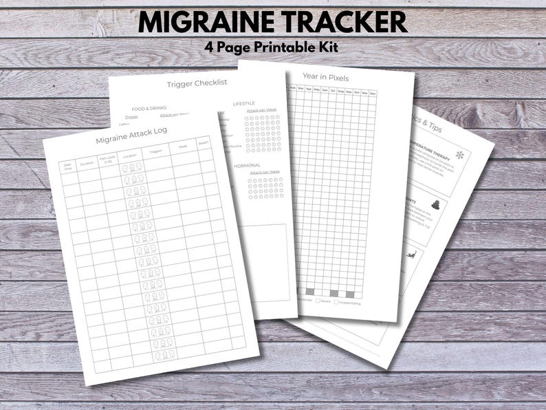 Migraine Tracker Printable | Headache Log, Symptom Journal (PDF) - Etsy