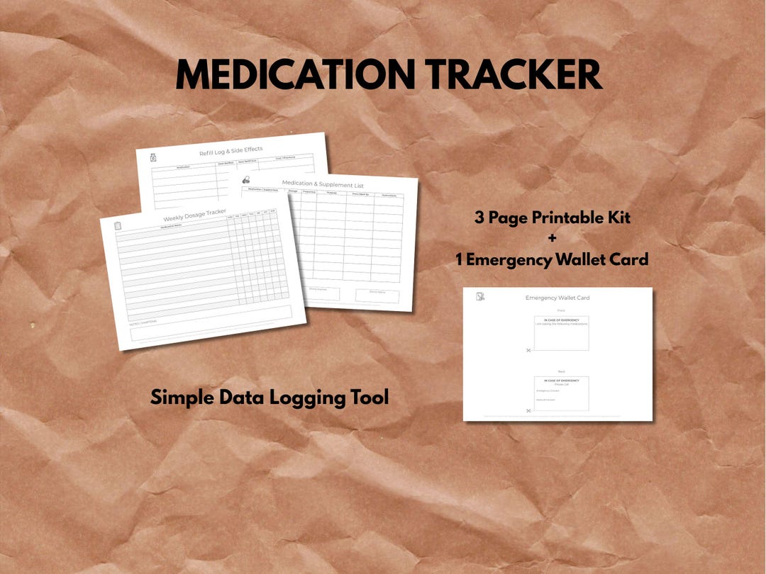Medication Tracker Printable | Daily Pill Log | Supplement Chart ...