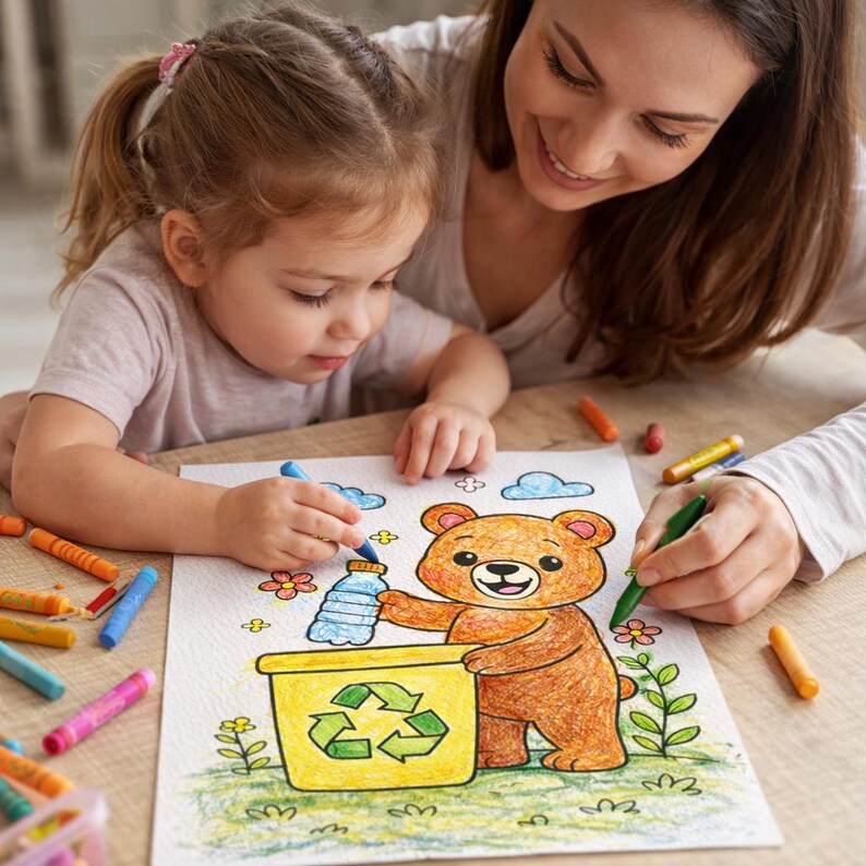 Eco Kids Coloring Book | Earth Day | Recycling Printable PDF | 25 Pages ...