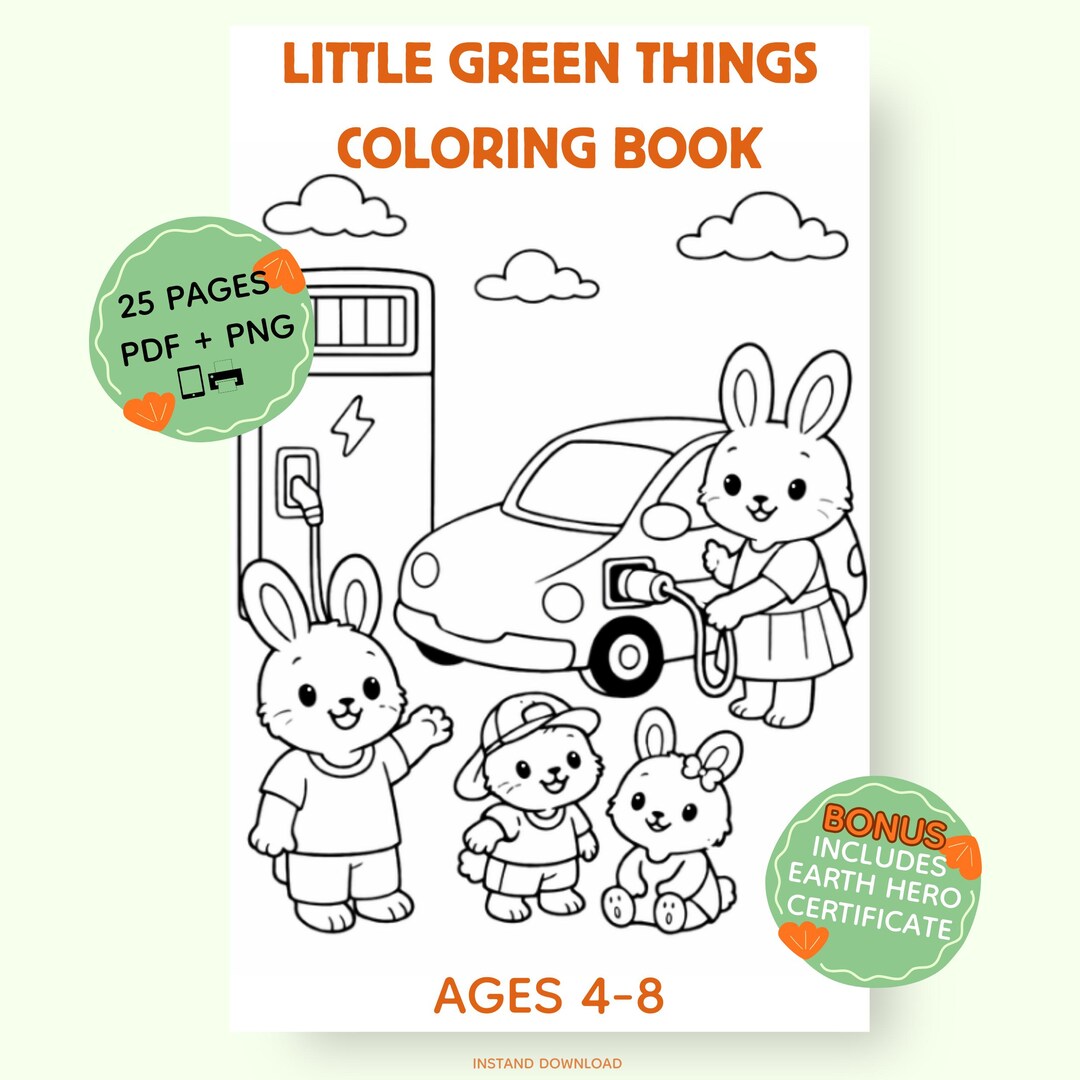 Eco Kids Coloring Book | Earth Day | Recycling Printable PDF | 25 Pages ...