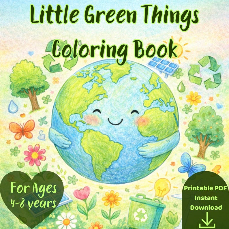 Eco Kids Coloring Book | Earth Day | Recycling Printable PDF | 25 Pages ...