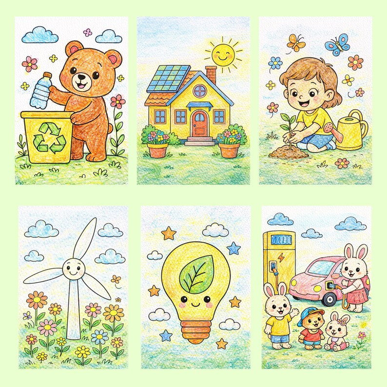Eco Kids Coloring Book | Earth Day | Recycling Printable PDF | 25 Pages ...