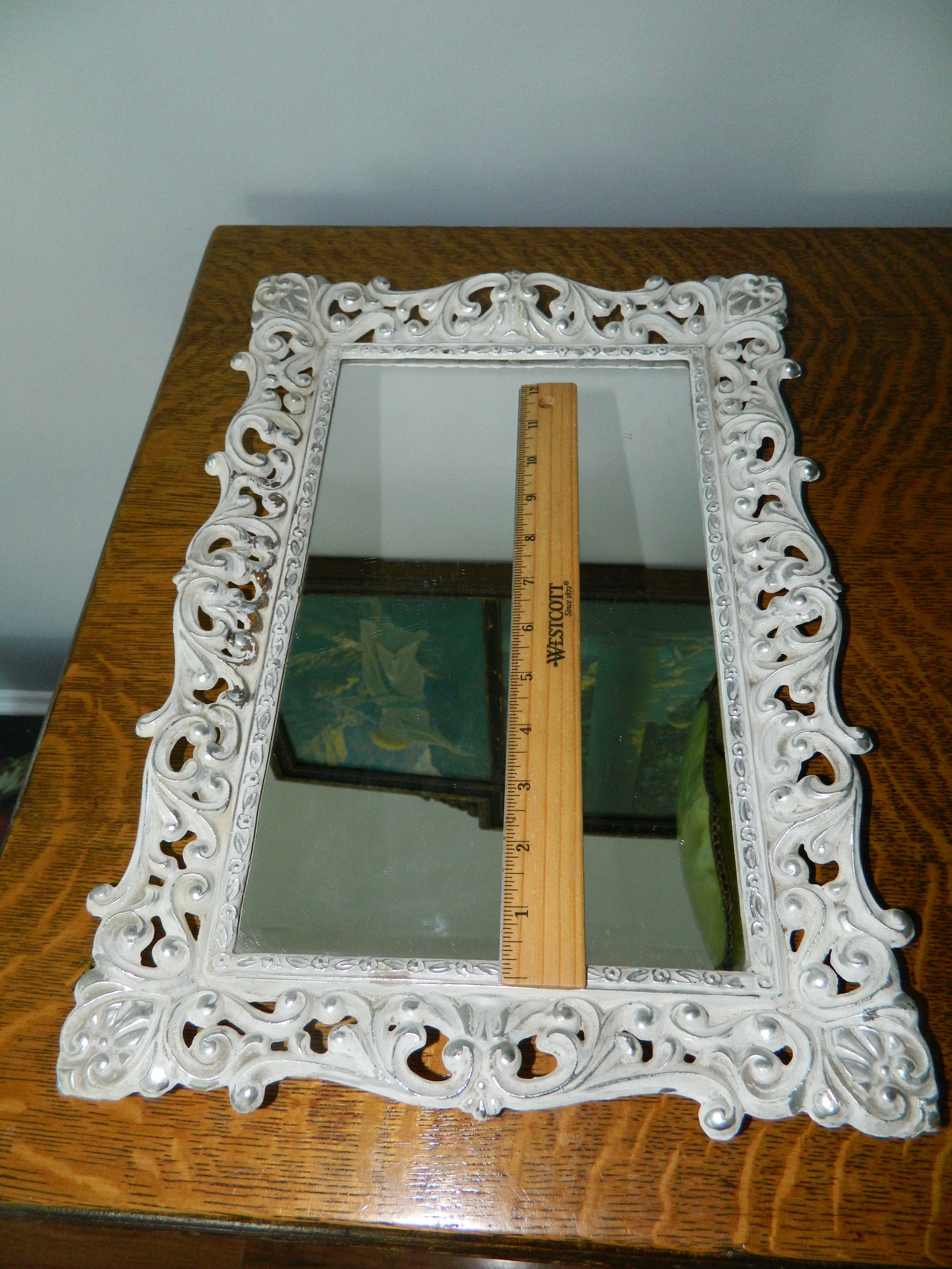 Vintage MCM Fancy Vanity Mirror Dresser Perfume Tray - Etsy