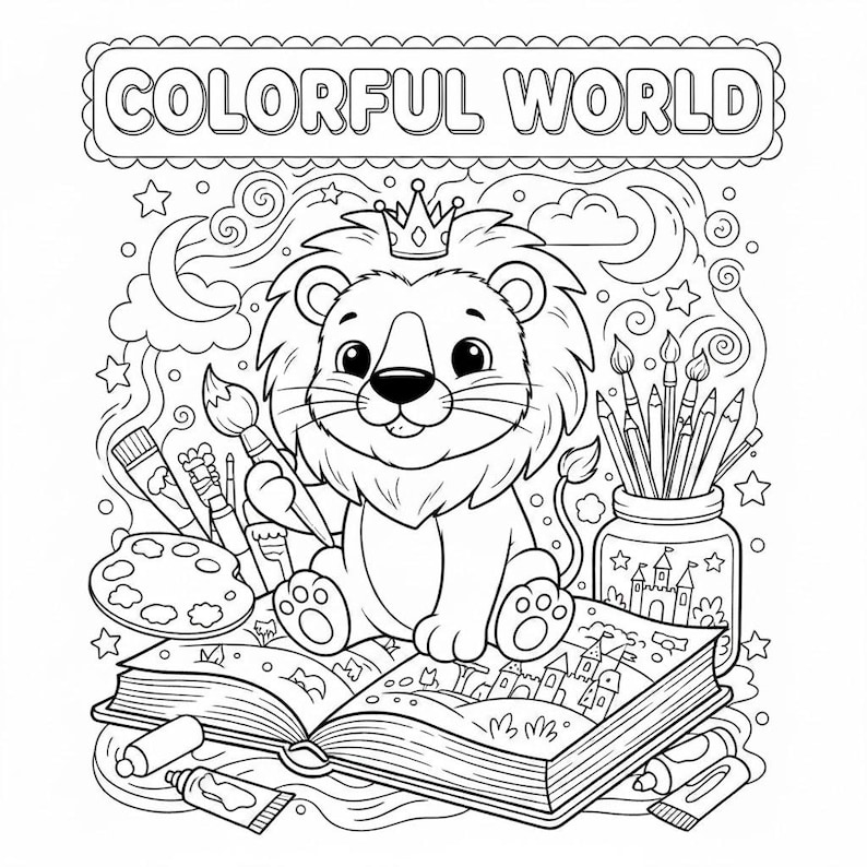 Coloring Pages for Kids, 12 Printable Sheets (instant Download) - Etsy