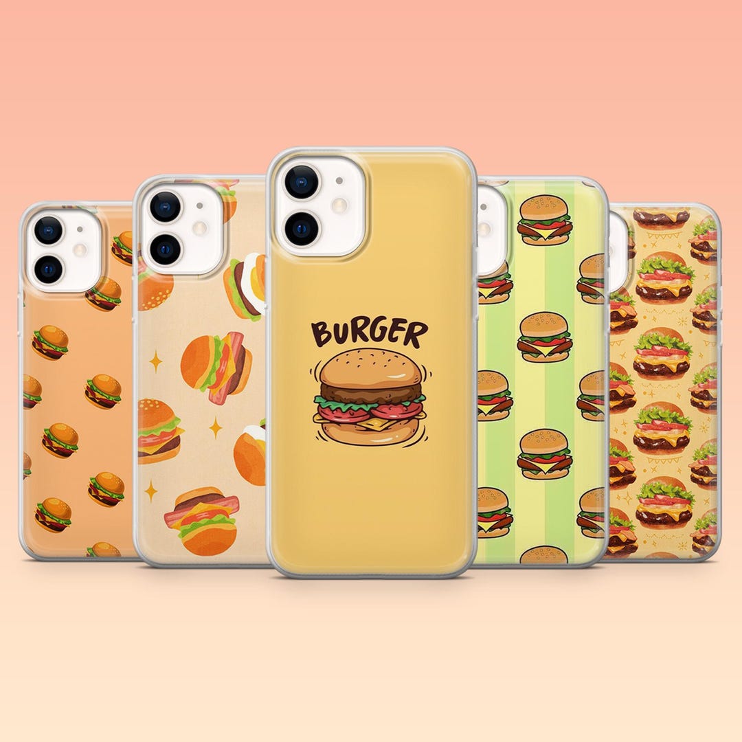 Burger Phone Case Fast Food Kawaii Cover for iPhone 17pro, 16, 15, 14 ...