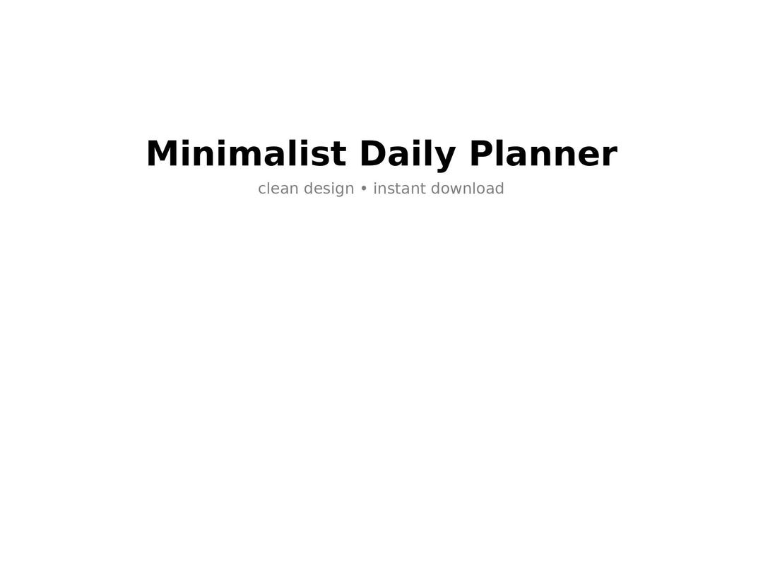 Minimalist Daily Planner Printable | Clean Modern Design (PDF) - Etsy
