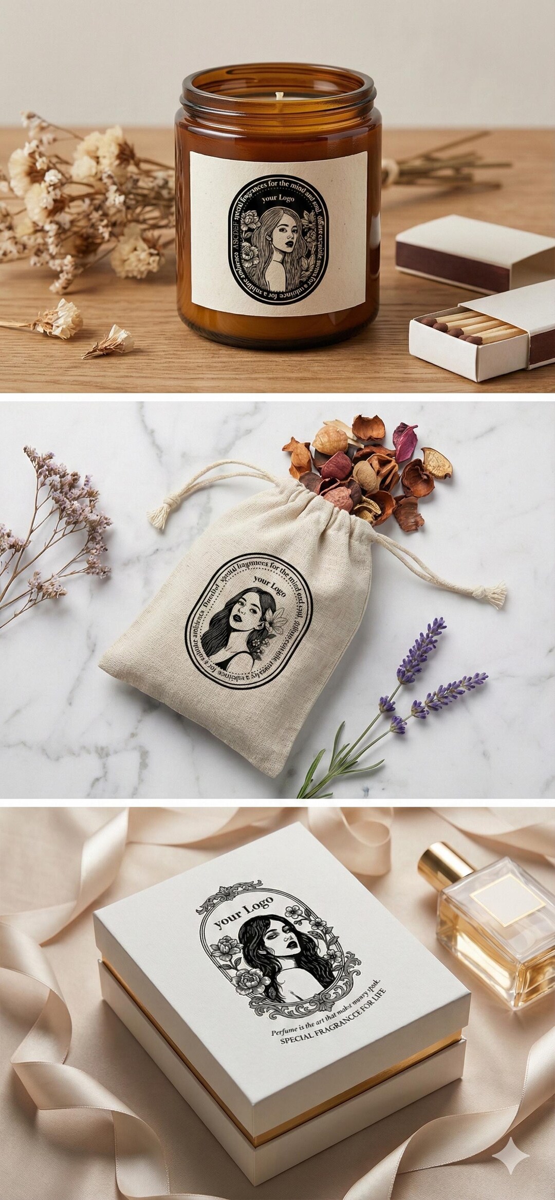 Vintage Portrait Label & Logo Set - Etsy