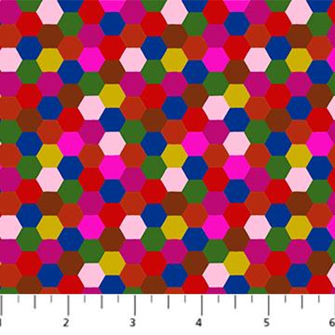 Hexagons Eccentric- Piecework - AMT111-28L (1/2 Yard Increments) - Etsy