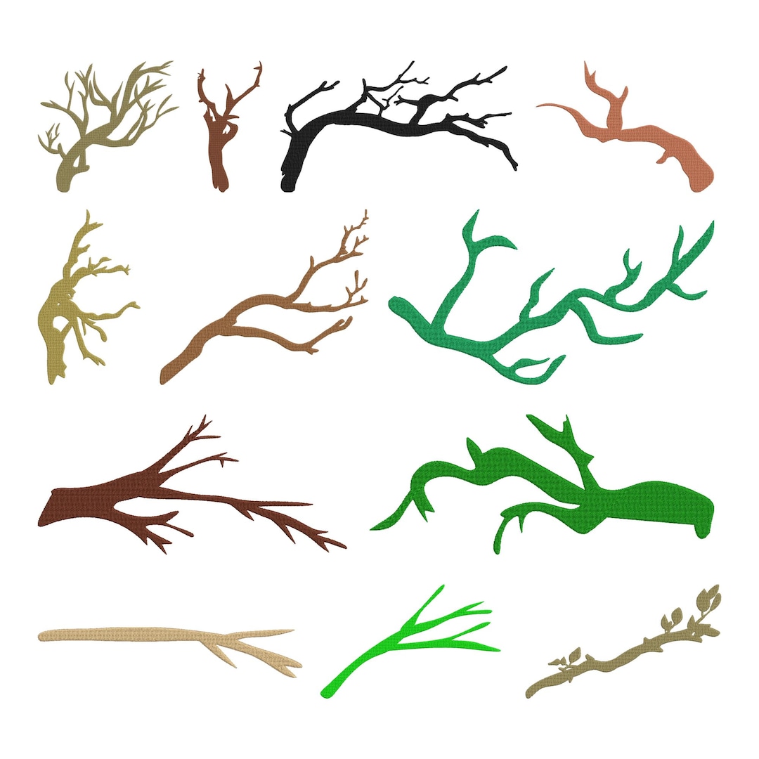 Tree Branch Nature Embroidery Design, Woodland Nature Branch Stitch ...