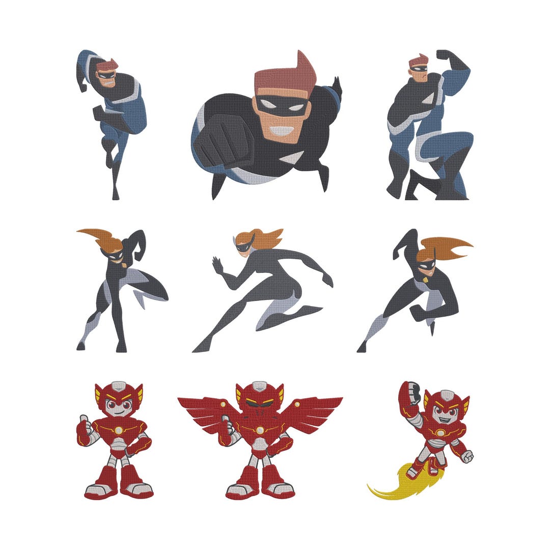 Superhero Cartoon Hero Embroidery Design, Cartoon Superhero Hero Comic ...