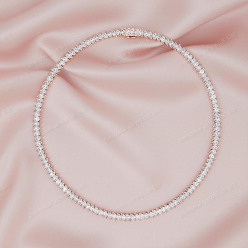 Buy Marquise Diamond Tennis Necklace, Solid Gold Bridal Jewelry Online ...