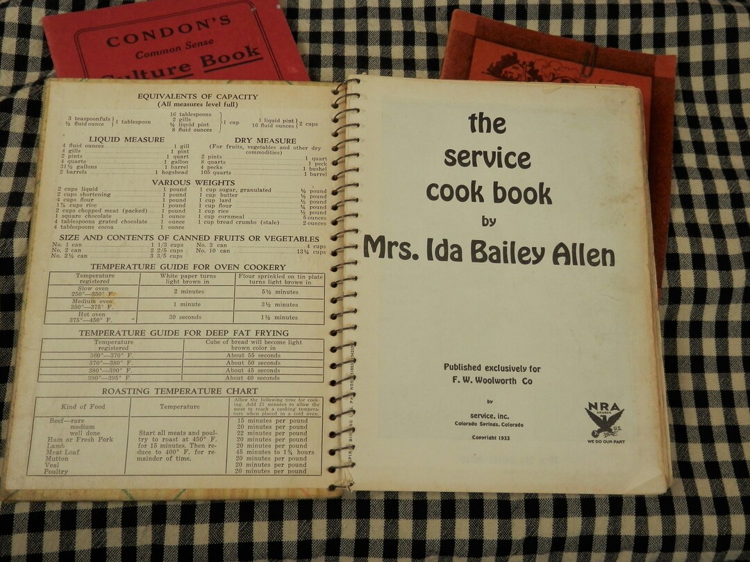 Service Cook Book Number One by Ida Bailey Allen/two Booklets: Condon's ...