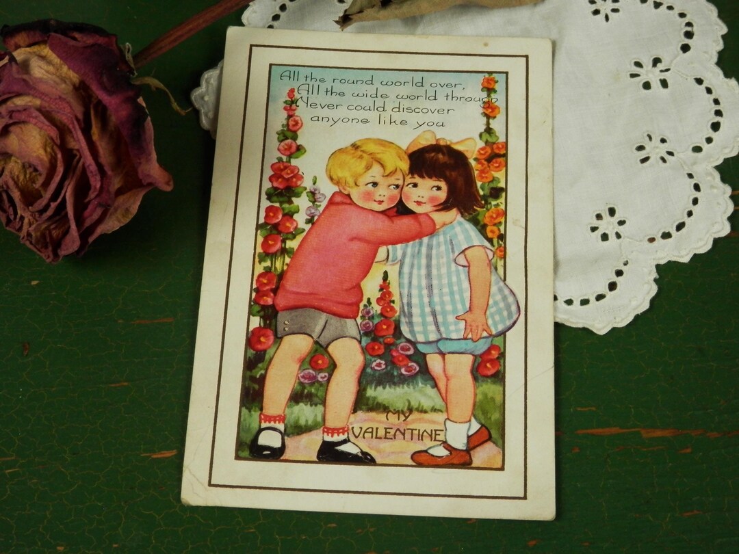 Vintage 1920's Child School Valentine Post Card, Whitney Made Valentine ...