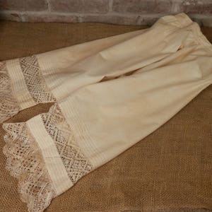 Antique Victorian Split Bloomers, Beautiful Lace and Pintucking, Open ...